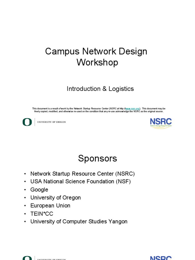 Campus Network Design Workshop: Introduction & Logistics | PDF | Computer Network | Internet ...