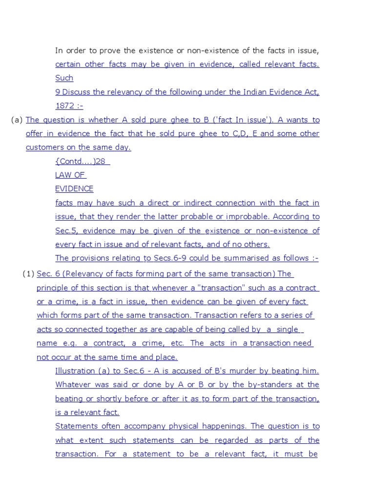 Facts in Issue | PDF | Virtue | Crime & Violence