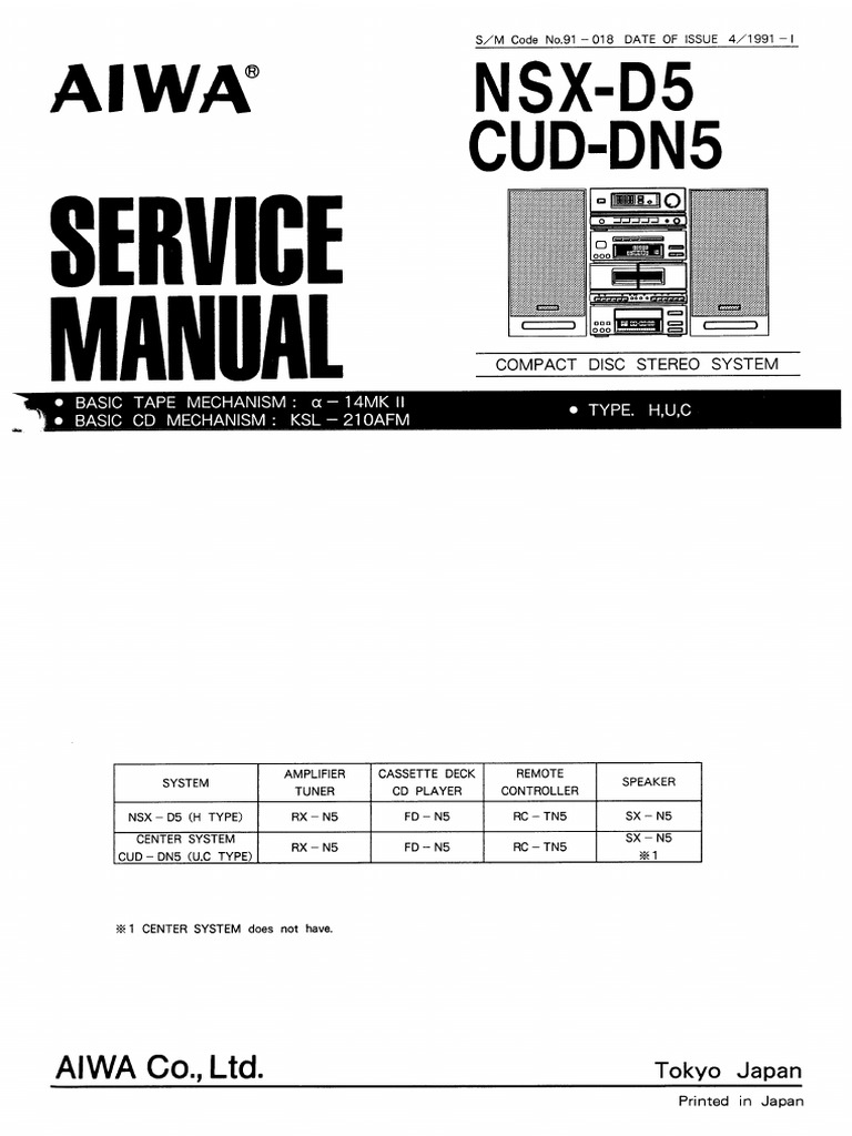Aiwa Nsx-d5 Cud-Dn5 SM | PDF