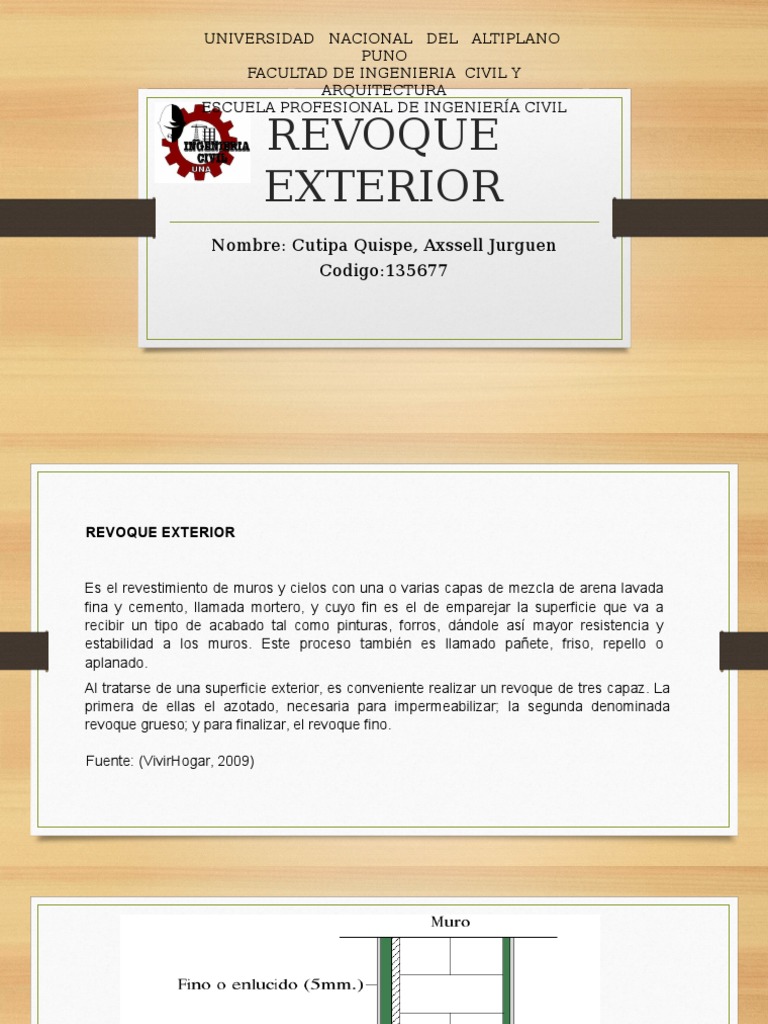 Revoque Exterior | PDF | Ingeniería de Edificación | El hombre hace ...