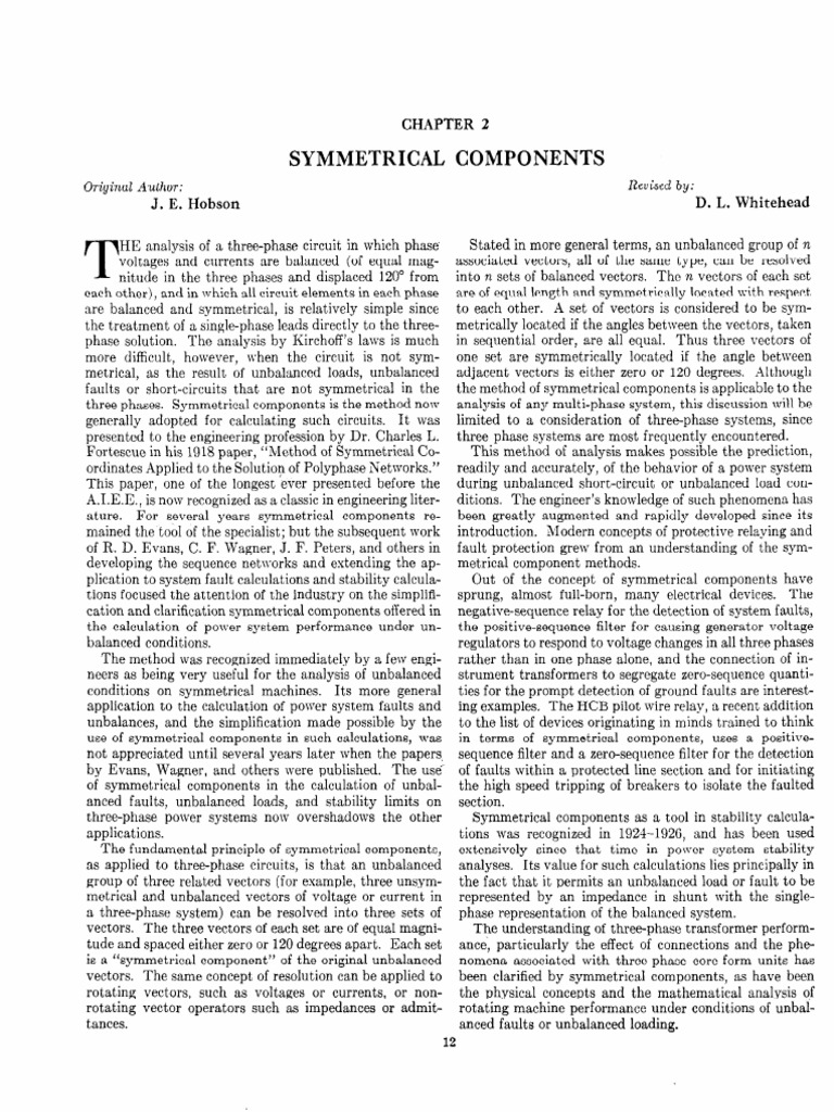 Understanding Symmetrical Components in Power Systems | PDF | Euclidean ...