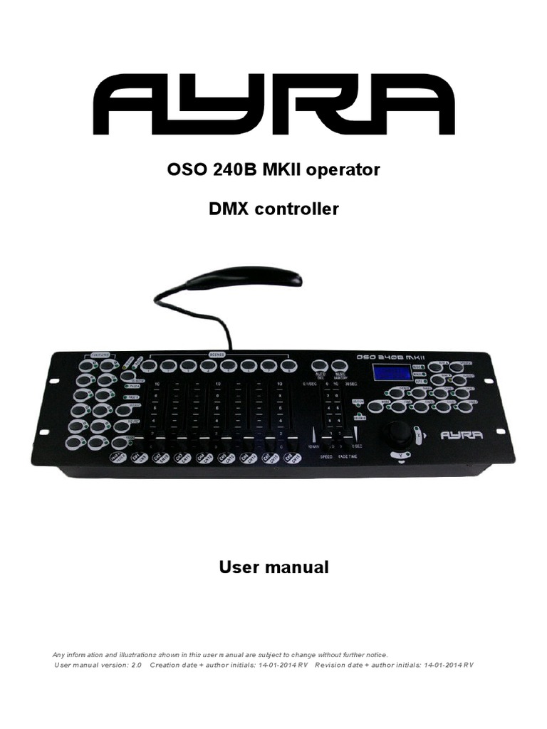 Ayra Oso 240b Mkii DMX Operator User Manual | PDF | Microphone ...