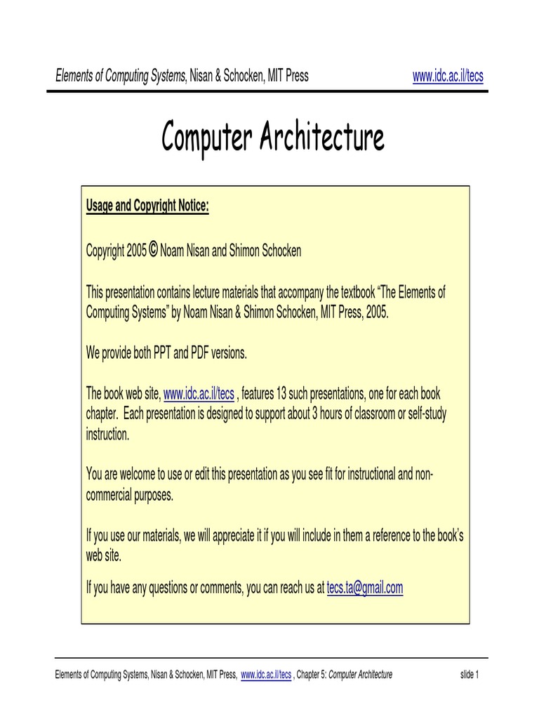 Computer Architecture Computer Systems | PDF | Instruction Set | Central Processing Unit