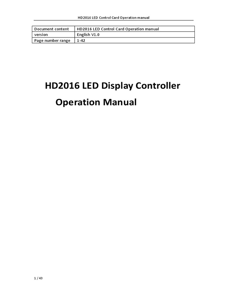 HD2016 Operation Manual V1.0 | PDF | Wireless Lan | Wi Fi