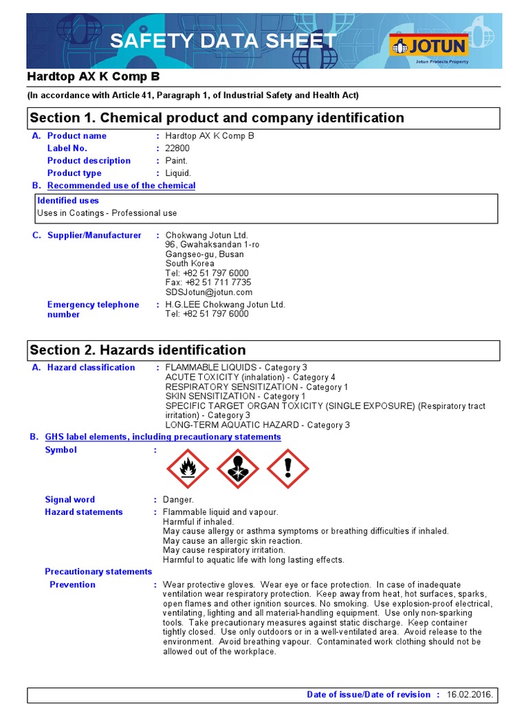 Hardtop AX K Comp B | PDF | Toxicity | Ventilation (Architecture)