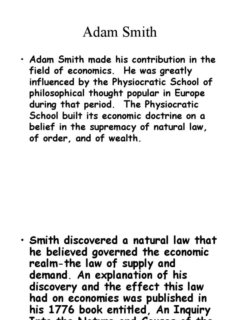 Adam Smith | PDF | Adam Smith | Economic Theories