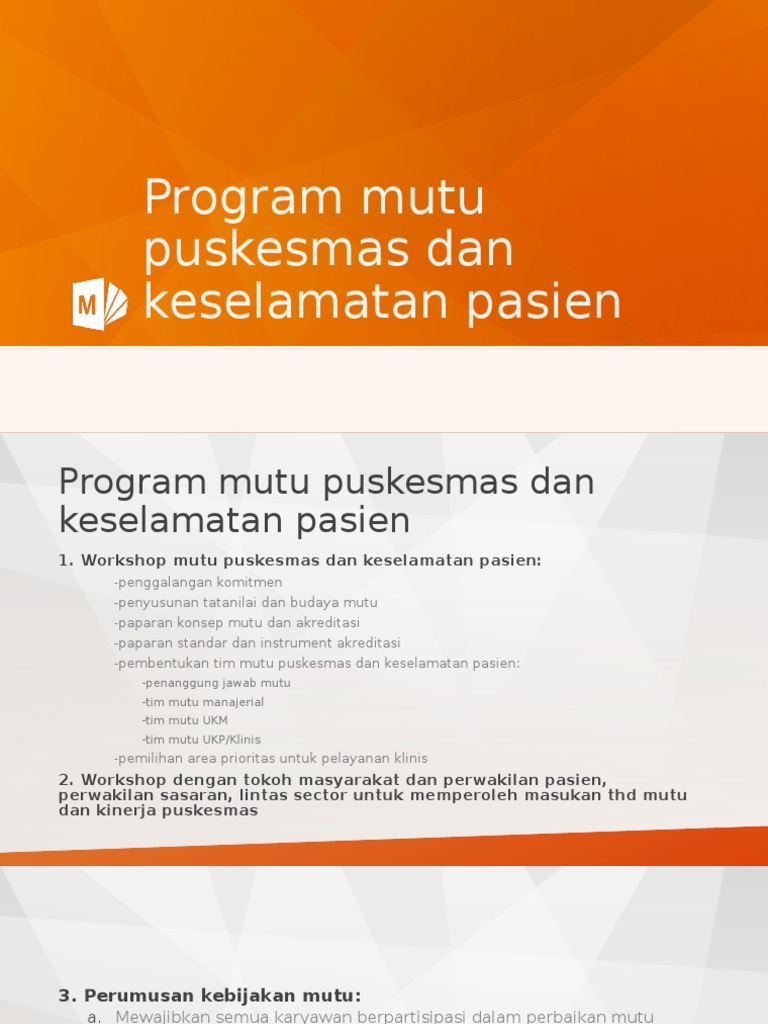 Program mutu puskesmas | PDF