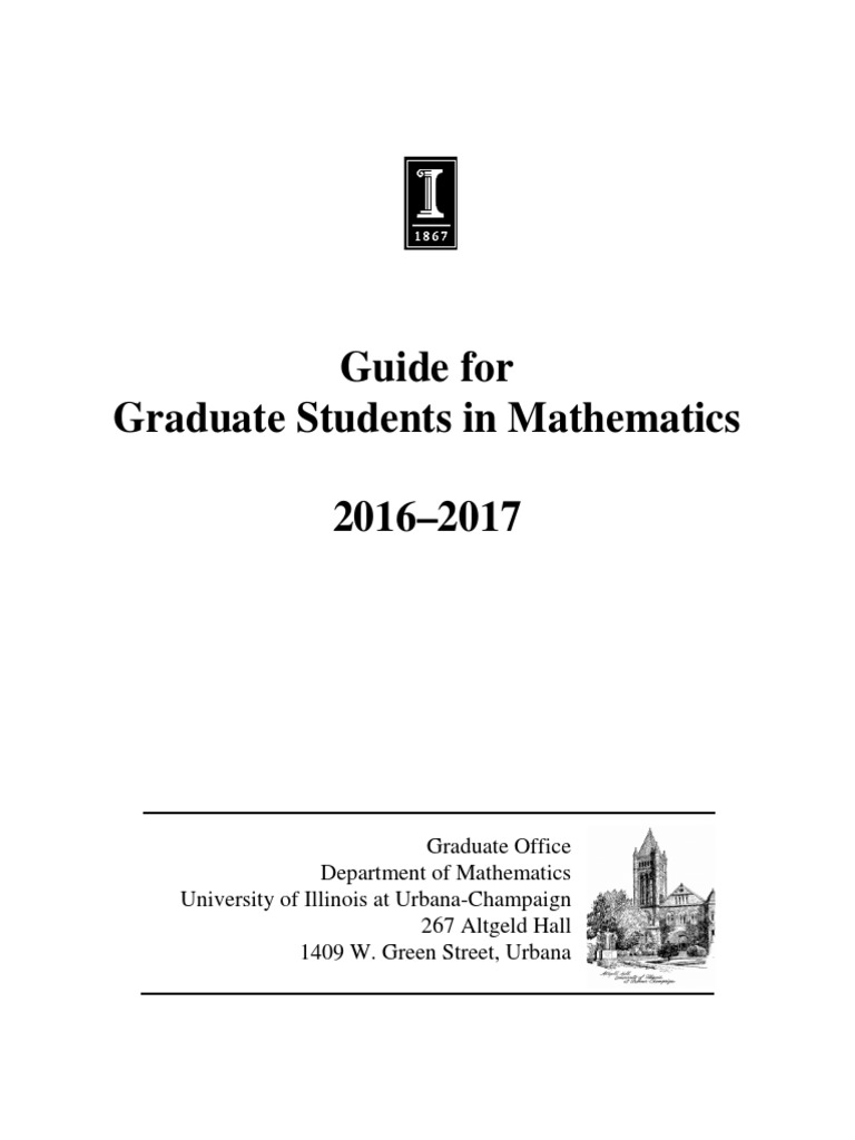 Graduate Student Guide for the Department of Mathematics at the ...