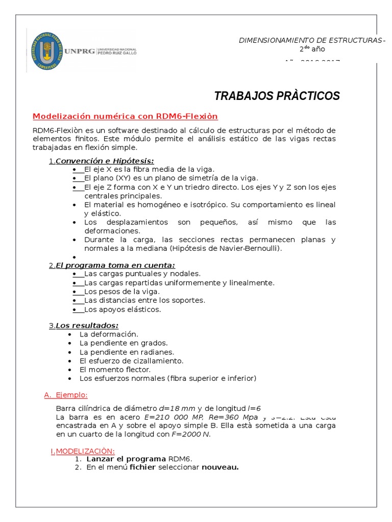 Modelización Numérica Con RDM6 | PDF | Ingeniería mecánica | Mecánica