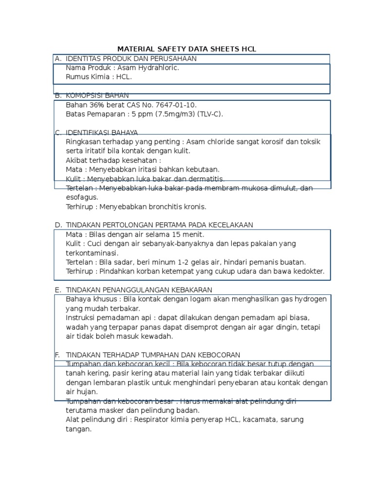 MSDS HCL | PDF