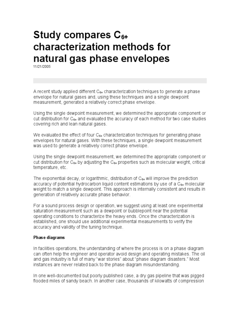 Study Compares C6+ Characterization | PDF | Natural Gas | Gases