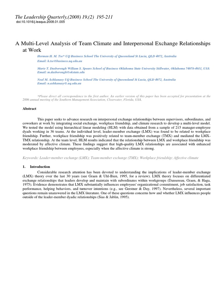 Multi Level Analysis | PDF | Friendship | Behavioural Sciences