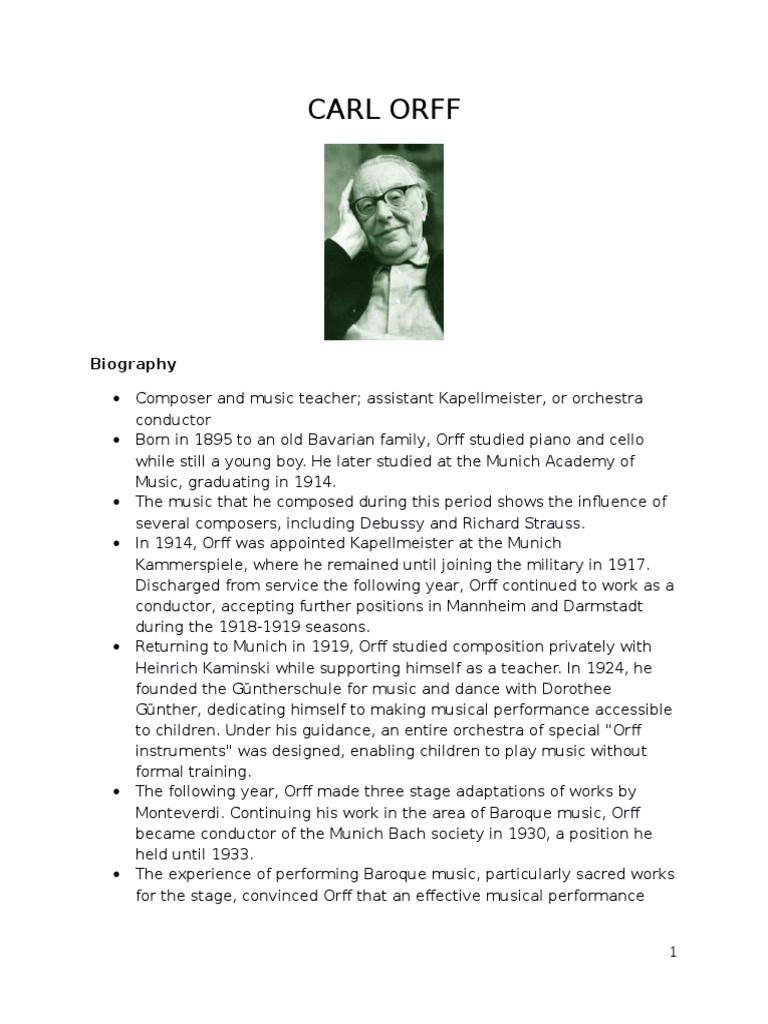 Carl Orff | PDF | Music Education | Musical Instruments