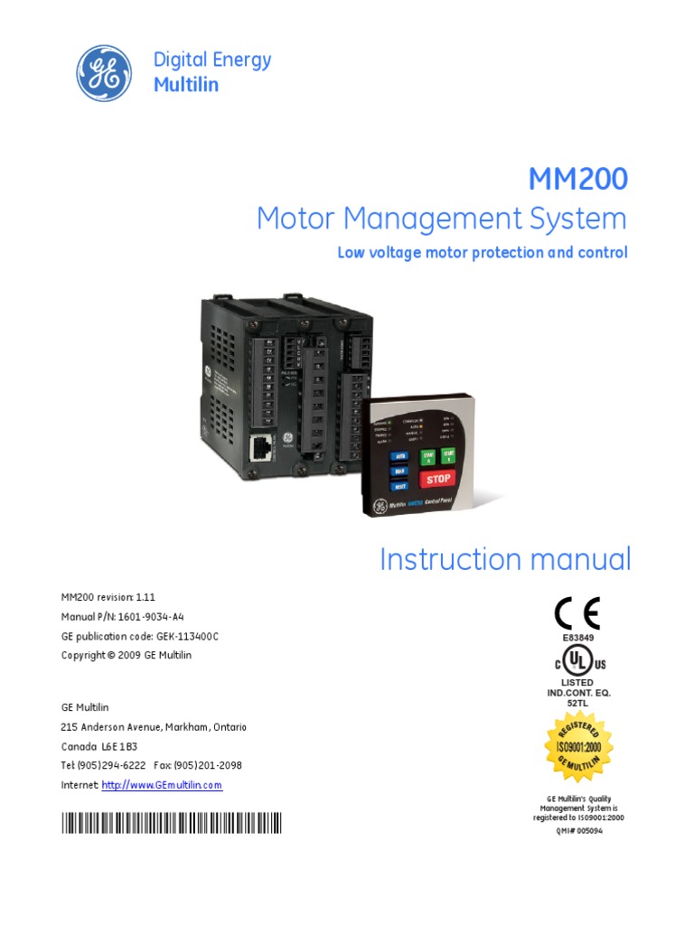 MM200 Instruction Manual - GEK-113400C | PDF | Power Supply | Relay