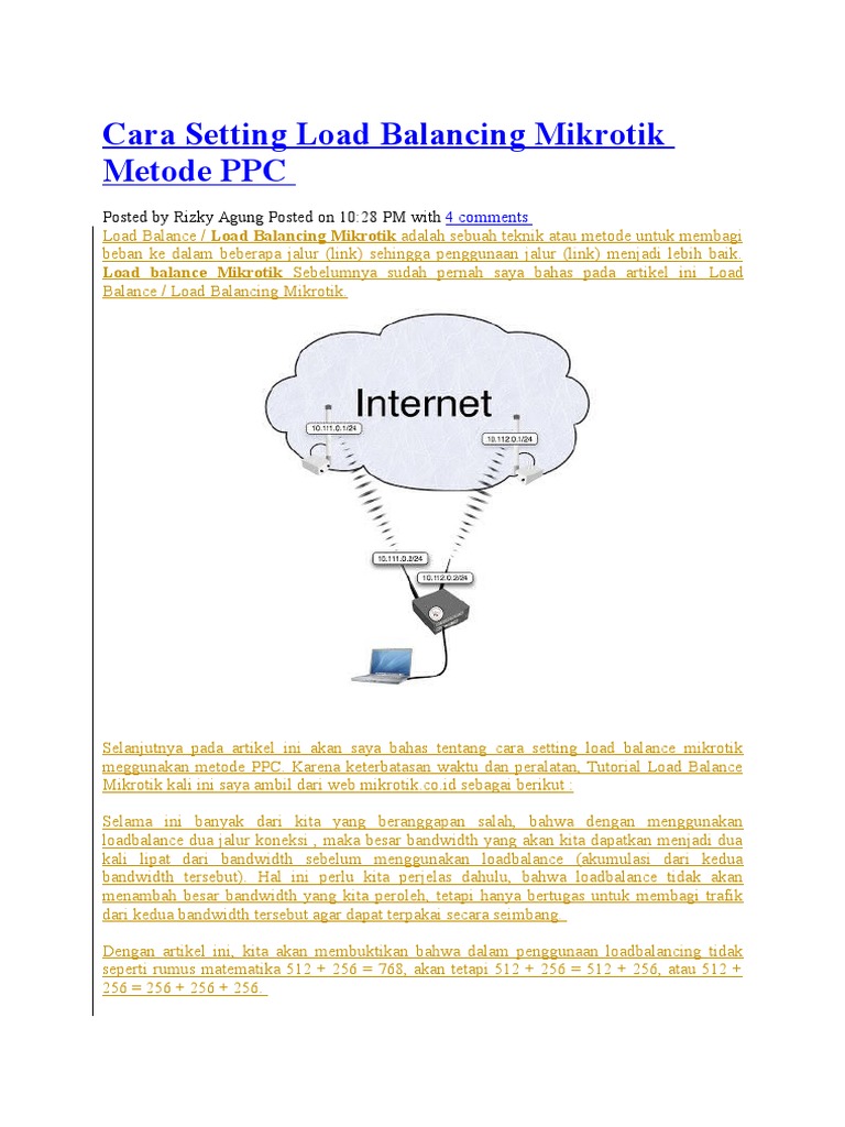 Cara Setting Load Balancing Mikrotik Metode PPC | PDF | Komputer