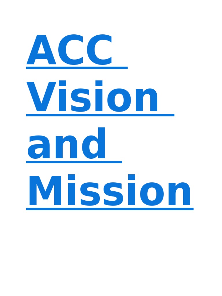 ACC Vision and Mission Statement | PDF | Teacher Education | Teachers