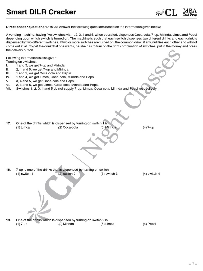 Final DILR Sma | PDF | Teaching Mathematics | Beverages