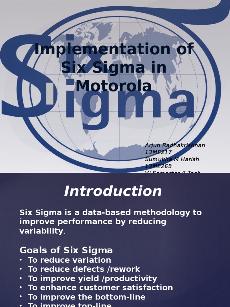 Implementation of Six Sigma in Motorola | Six Sigma | Business Process