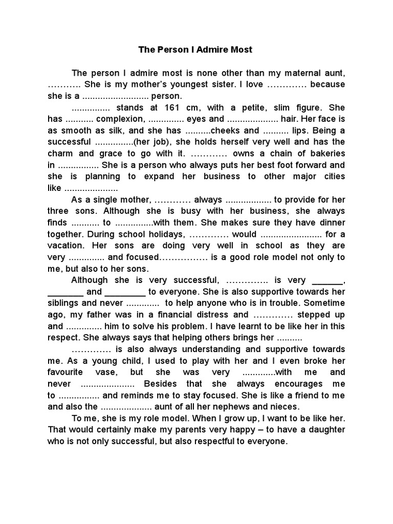 The Person I Admire Most | PDF