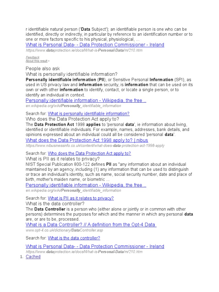 Understanding Personal Data Definition | PDF | Computers