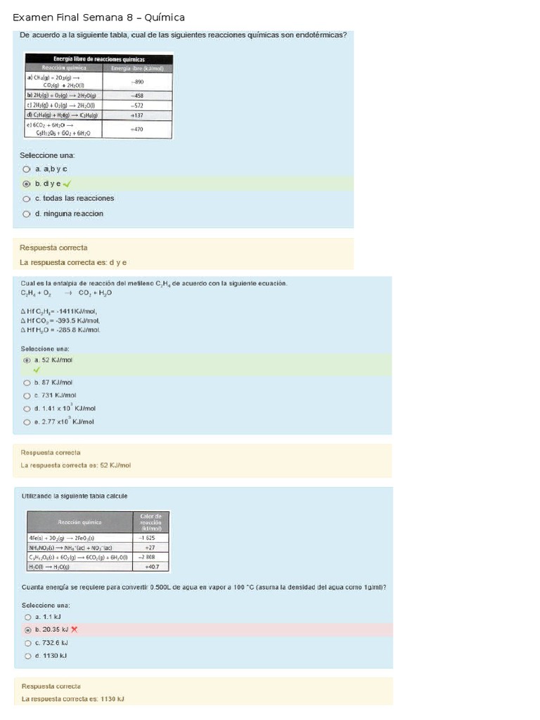 Examen Final Semana 8 - Quimica | PDF