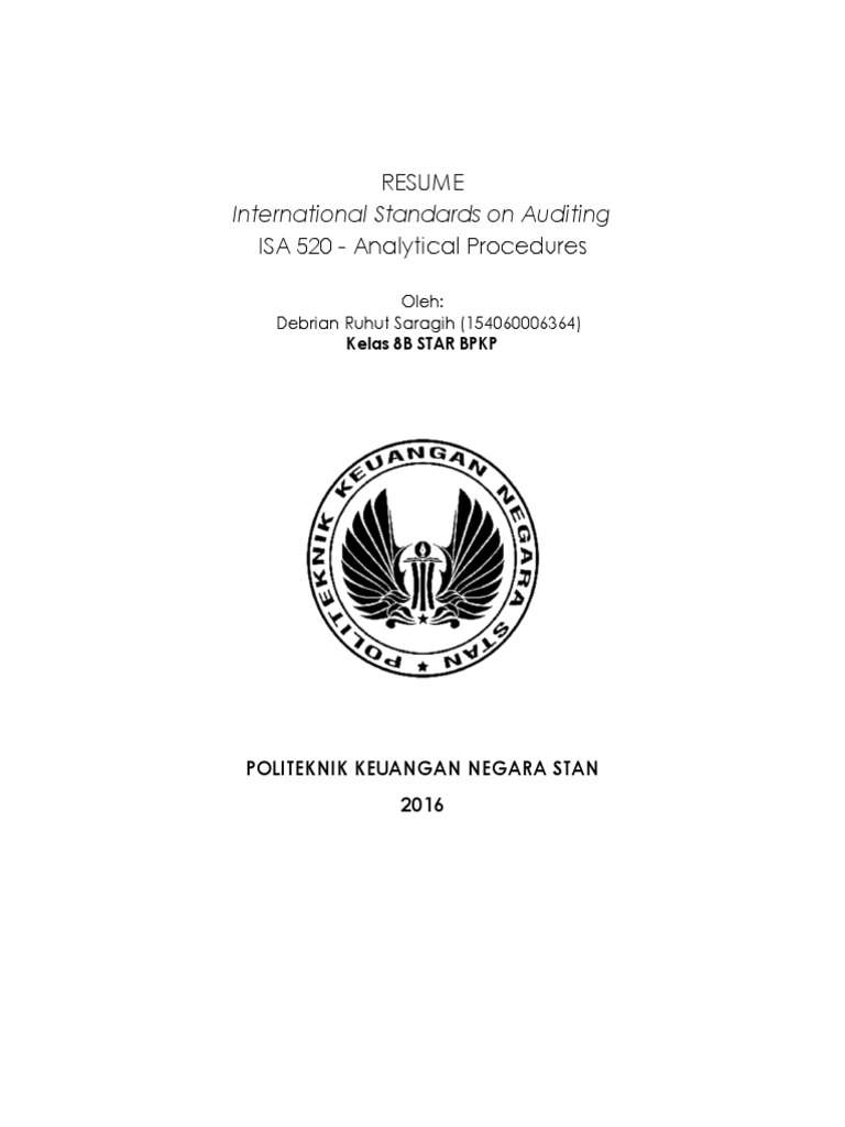 Resume ISA 520 (Analytical Procedures) | PDF