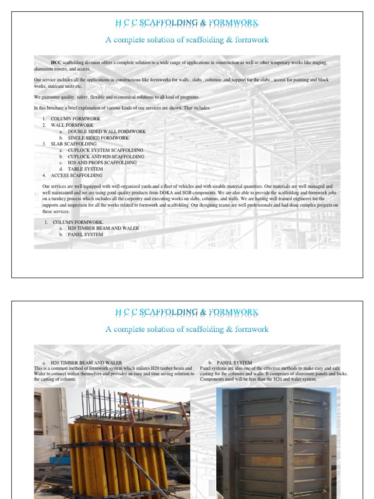 6 Page BROCHURE HCC PDF | PDF | Scaffolding | Building Engineering