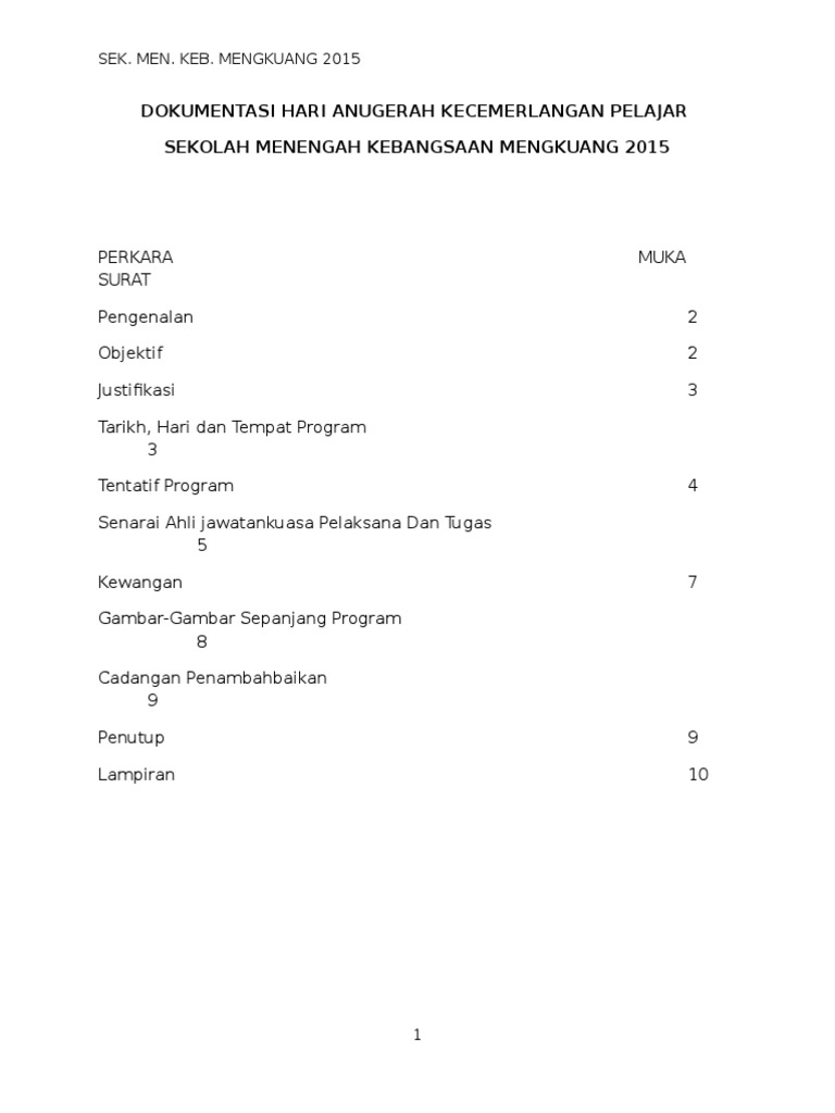 Contoh Format Laporan Dan Dokumentasi Program | PDF