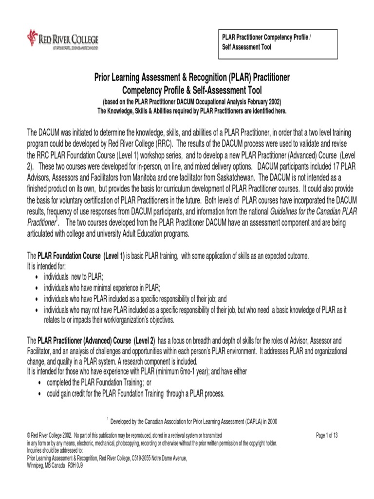 Practitioner Competency Profile Self Assessment | PDF | Facilitator ...