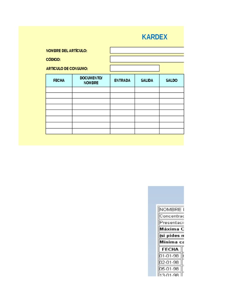 KARDEX Imprimir | PDF