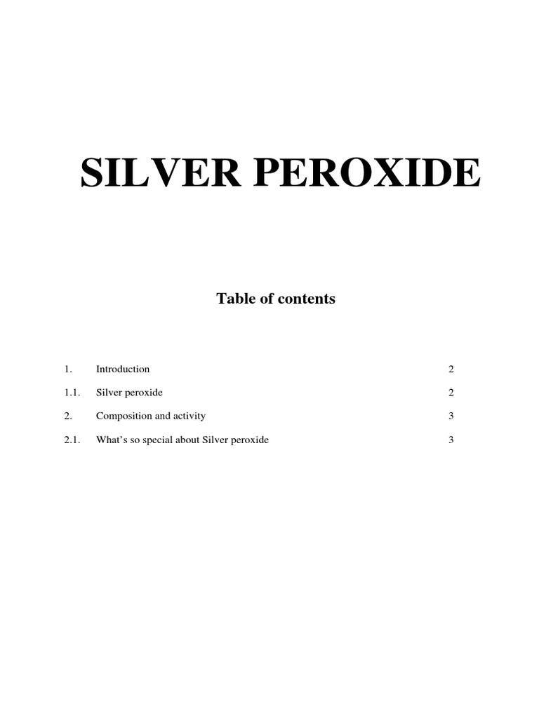 Brochure Silver - Peroxide | PDF | Hydrogen Peroxide | Peroxide