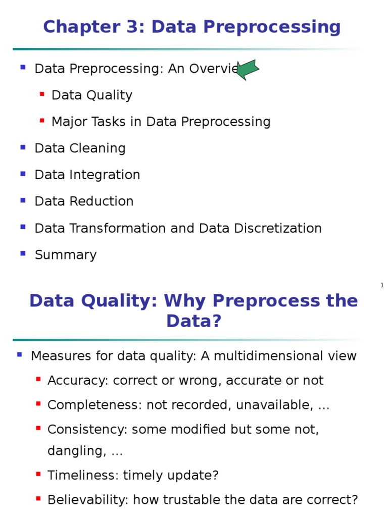Chapter 3: Data Preprocessing | PDF | Wavelet | Principal Component Analysis