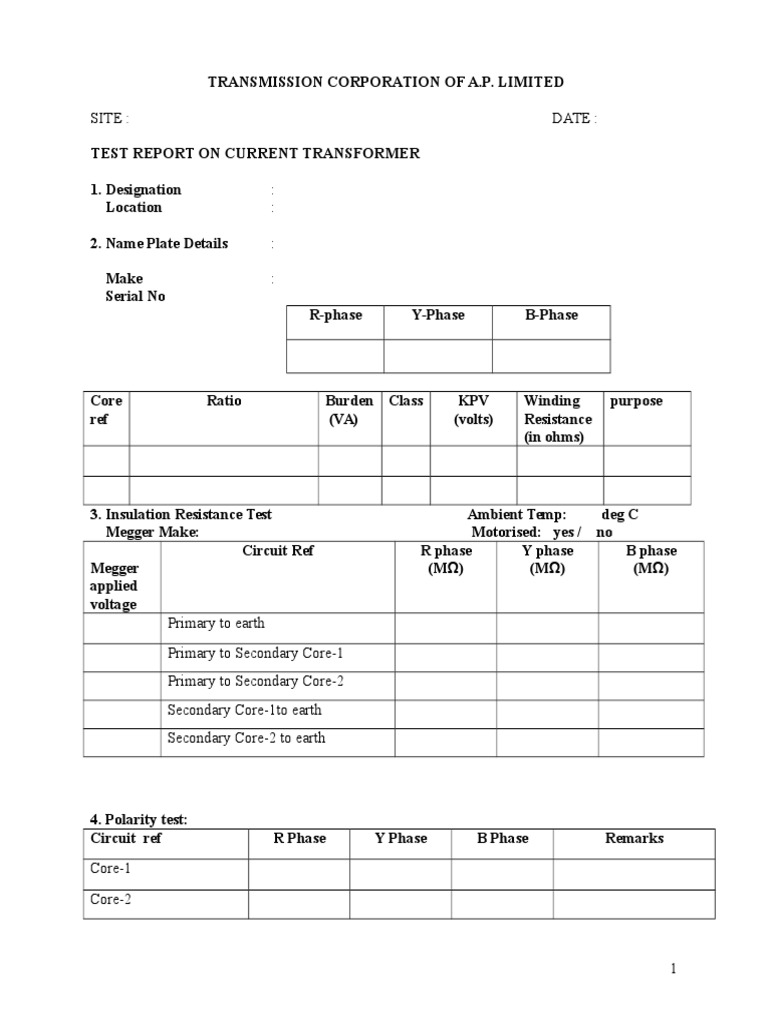 33KV CT Test Report