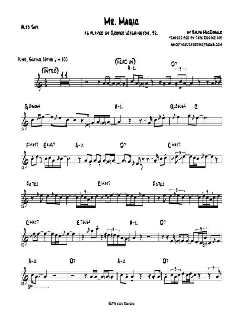 MR Magic Grover Washington JR Alto Sax | PDF | Divertissement (Général)