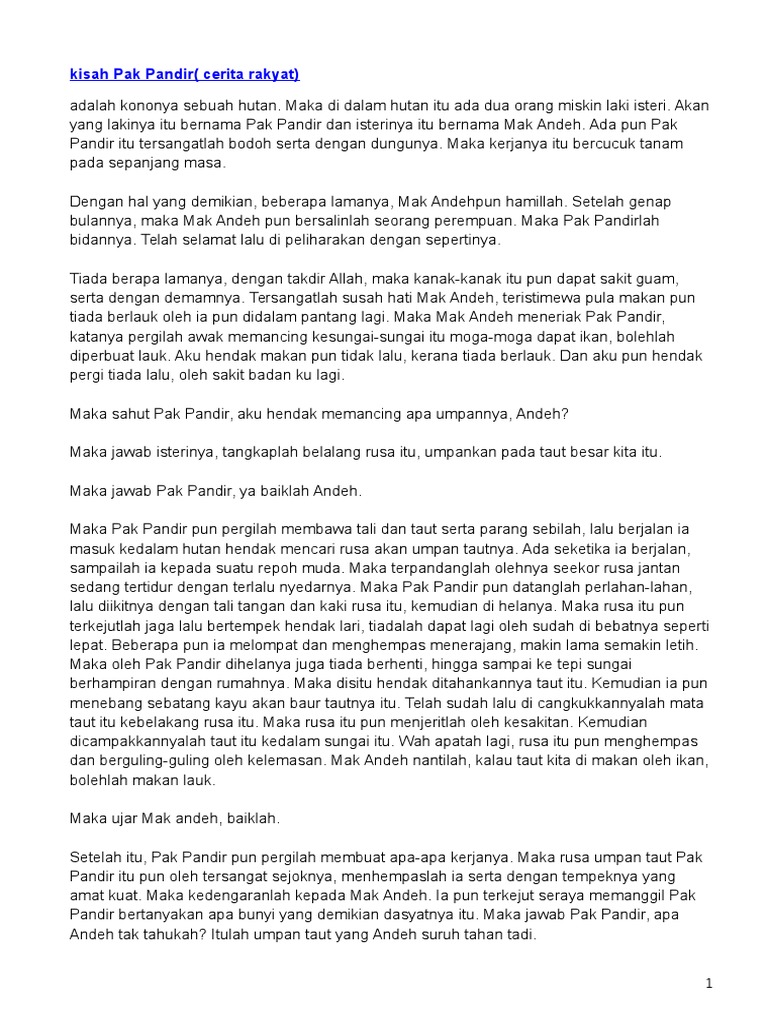 Kisah Pak Pandir | PDF
