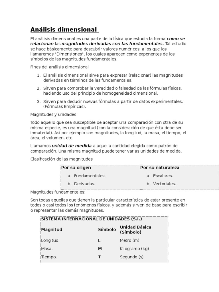 Análisis Dimensional, Modelos Hidraulicos, Semejanzas, y Teorema PI ...