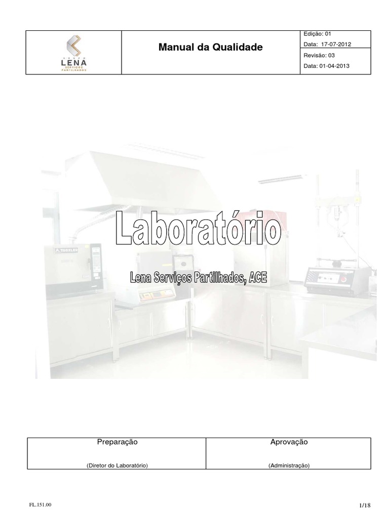 Manual Qualidade Laboratório _ed01_rev03_.pdf | Qualidade (Negócios ...