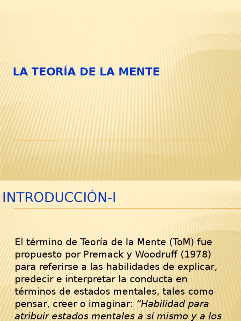 La Teoría de La Mente | PDF | Teoria de la mente | Mente