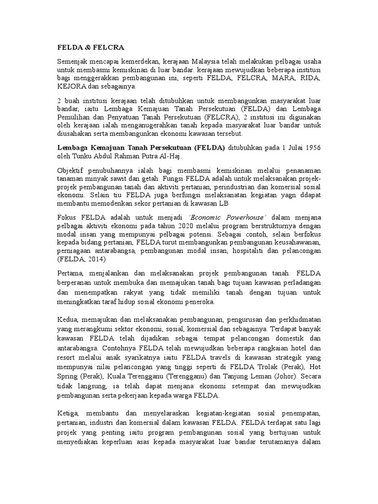 Felda Felcra | PDF