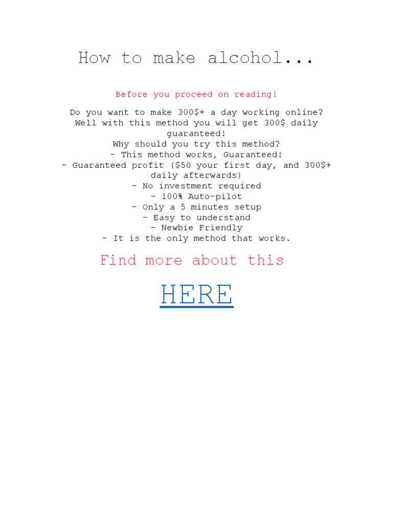 How To Make Alcohol | PDF
