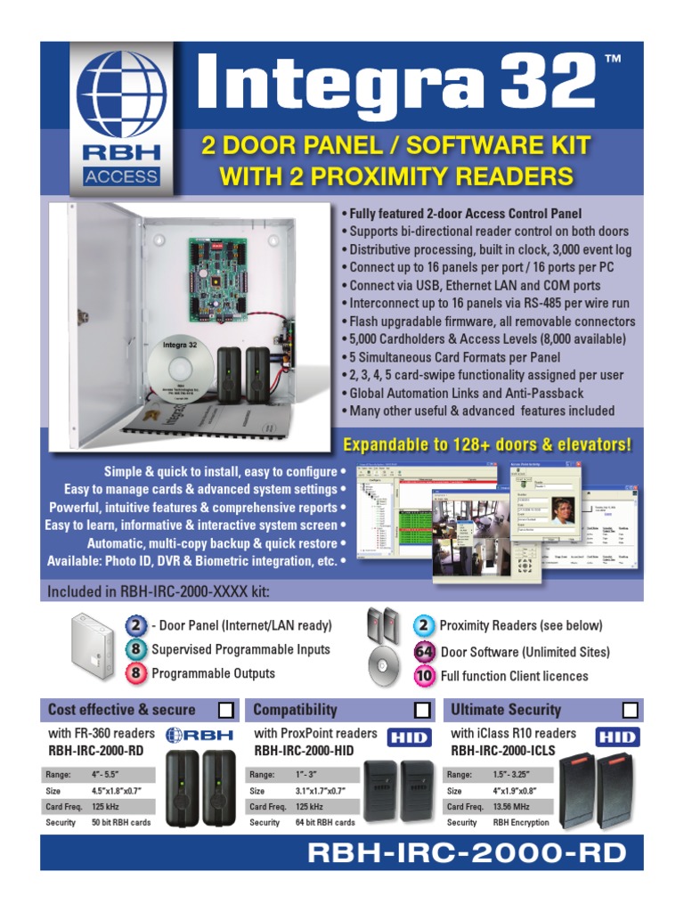 Kit Control de Acceso RBH IRC 2000 RD Kit | PDF | Access Control | Data Transmission