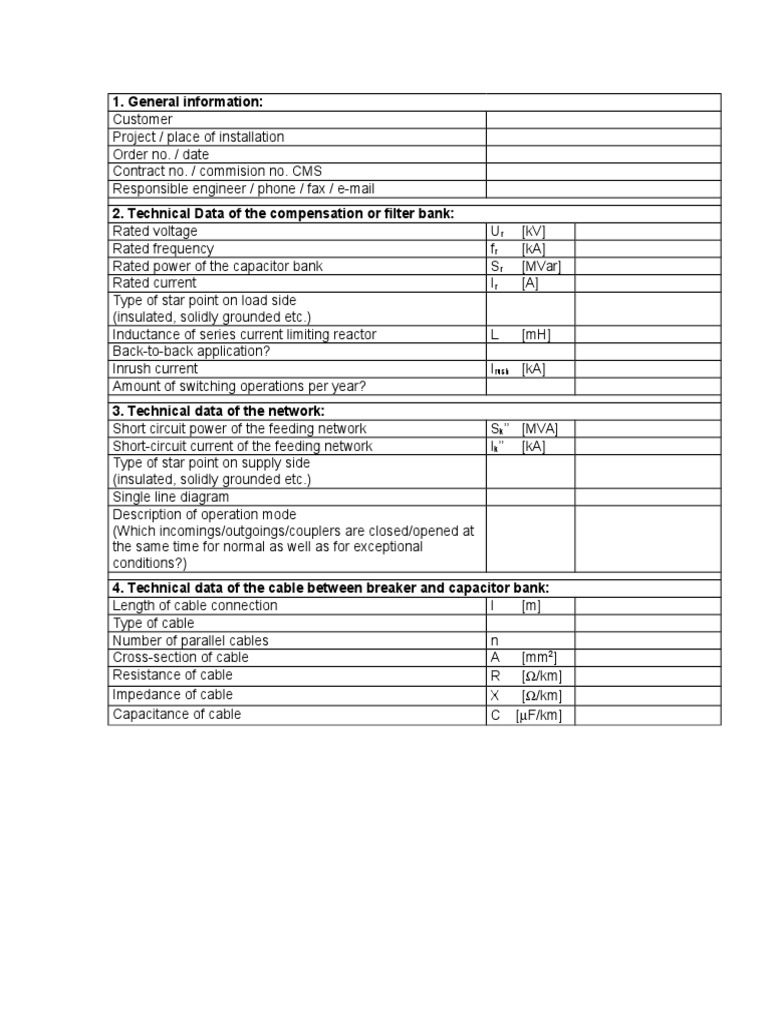 Capacitive Switching Form v3 | PDF | Capacitor | Cable