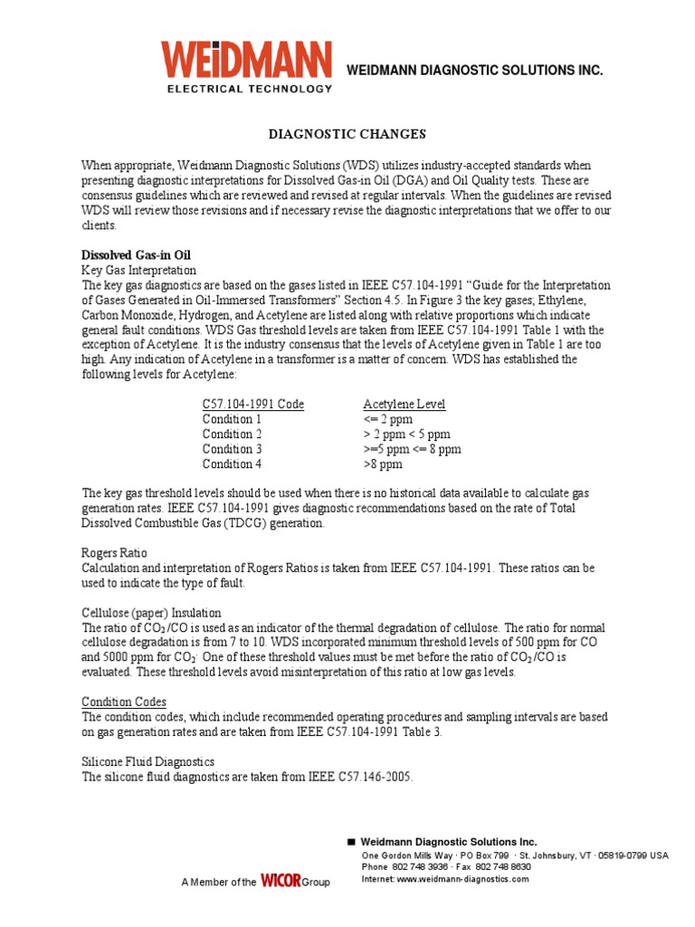 Weidmann Diagnostic Solutions Overview | PDF | Gases | Insulator (Electricity)