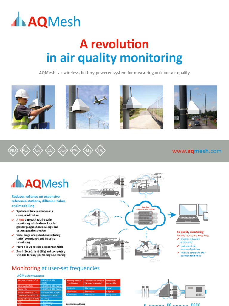 AQMesh Brochure | PDF | Nitrogen Dioxide | Air Pollution