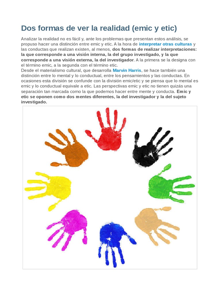 Emic y Etic | Conceptos psicologicos | Sicología y ciencia cognitiva