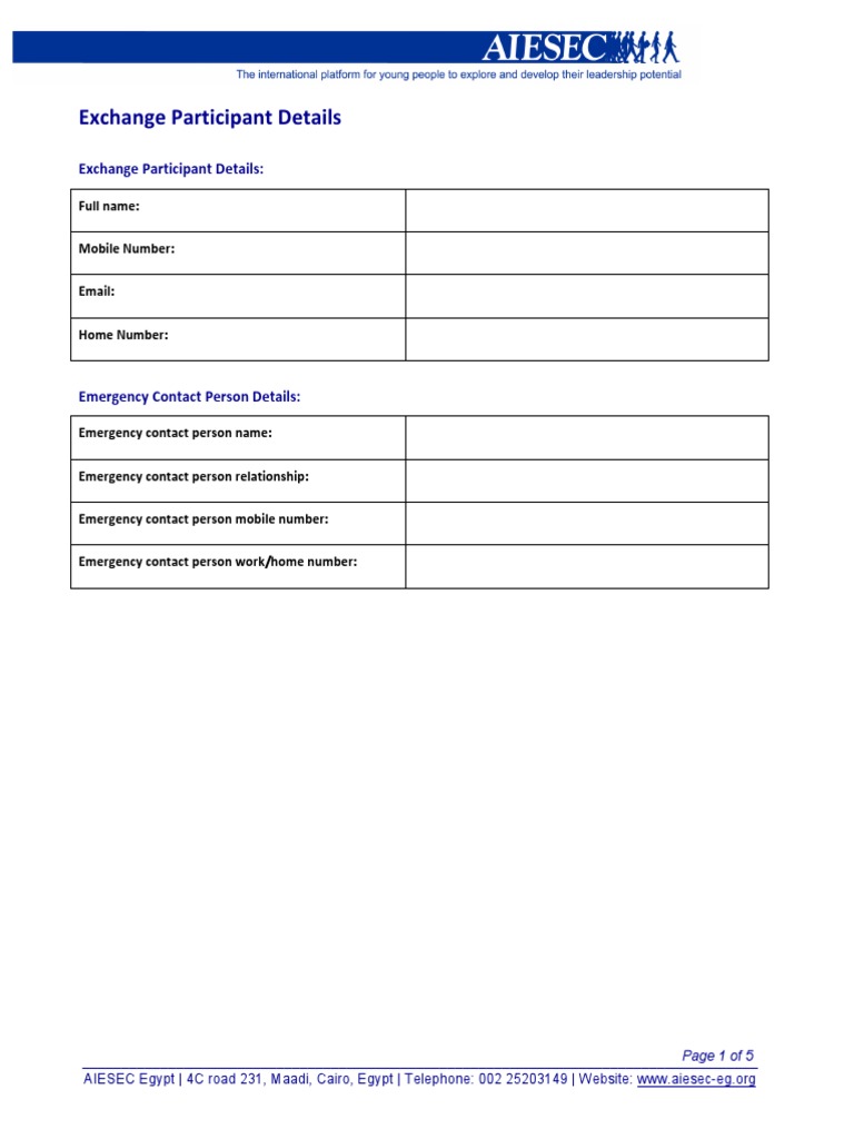 AIESEC - EP Contract PDF | PDF | Egypt | Travel Visa