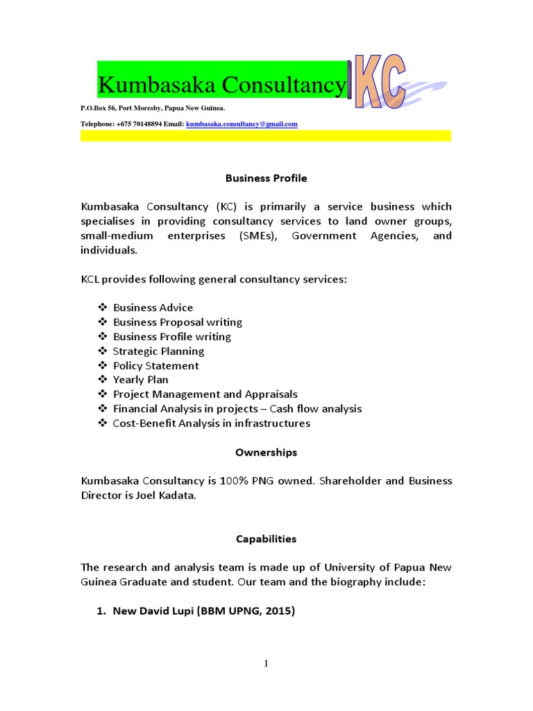 Business Profile | PDF | Papua New Guinea | Business