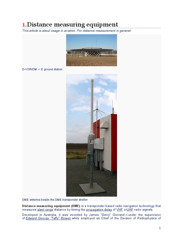 Distance Measuring Equipment: This Article Is About Usage in Aviation ...