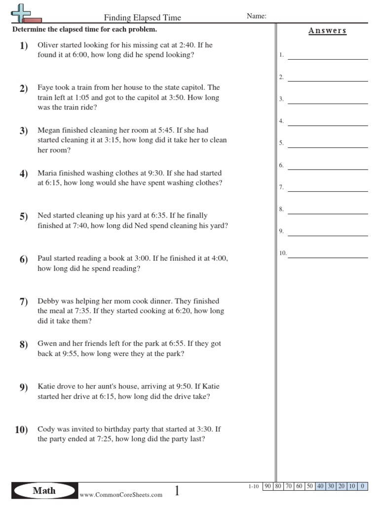 Finding Elapsed Time | PDF