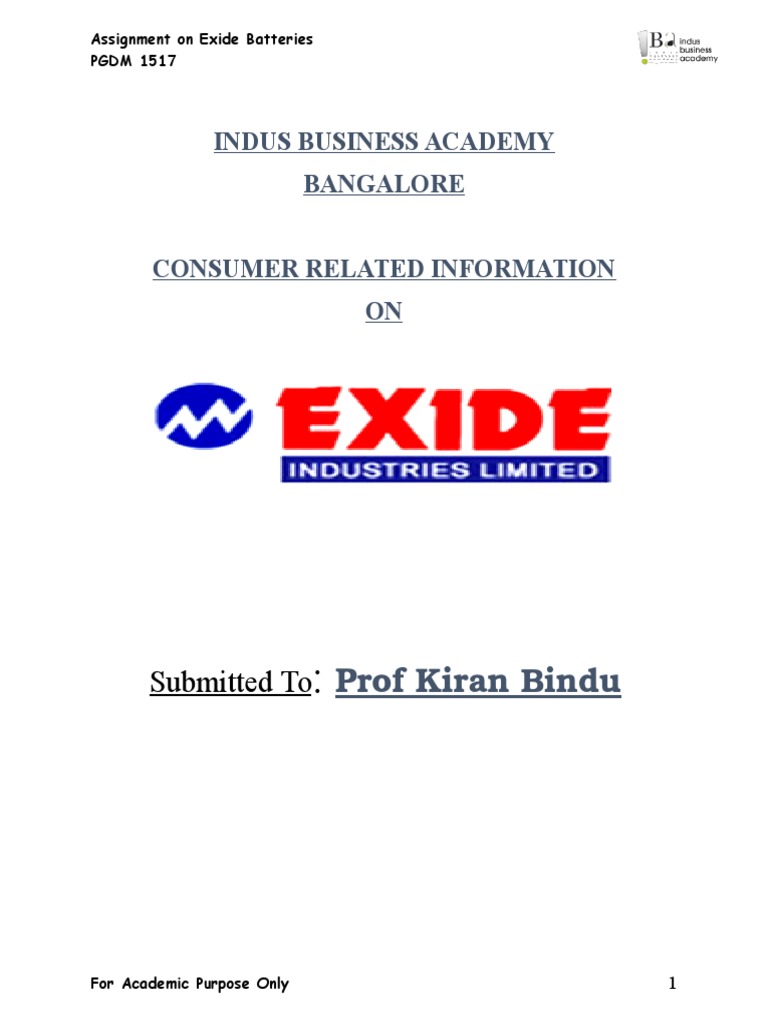 Exide | PDF | Electric Vehicle | Energy And Resource